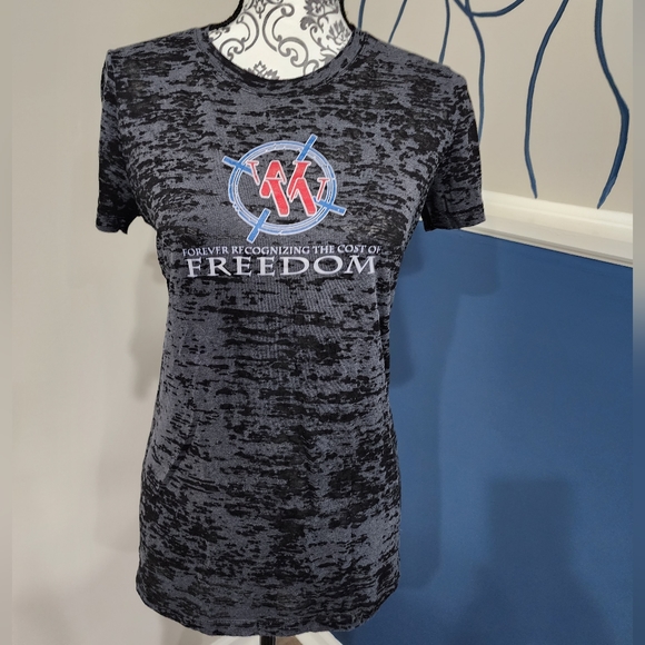 Wounded Wear | Tops | Wounded Wear Blackgray Patriotic Graphic Tshirt ...